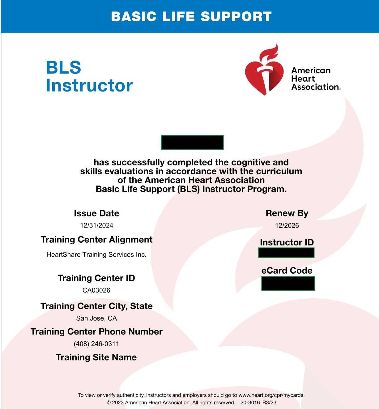 Congratulations to Al He on Becoming an AHA-Certified BLS Instructor ...